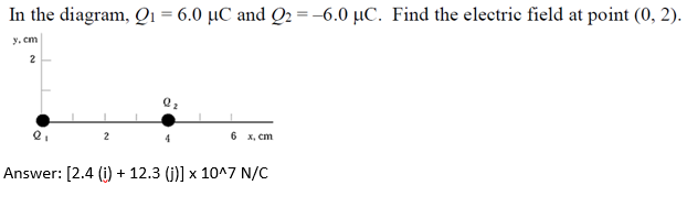 Solved In the diagram, Q_1 = 6.0 mu C and Q_2 = - 6.0 mu C. | Chegg.com