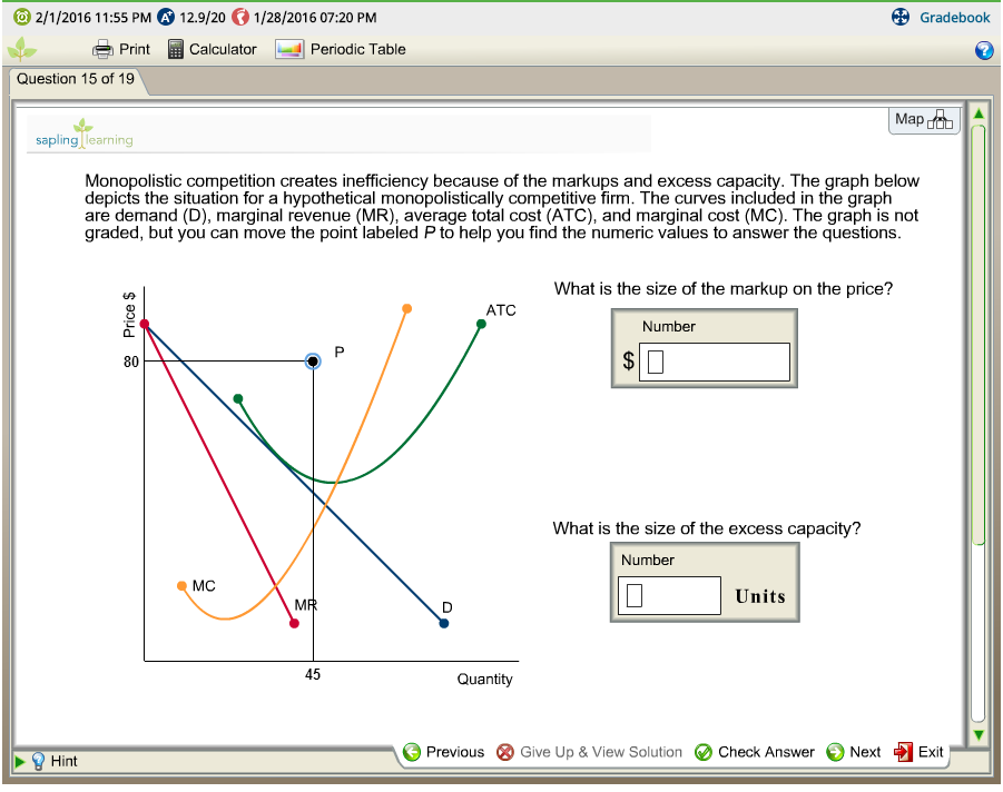 Monopolistic competition creates inefficiency because | Chegg.com