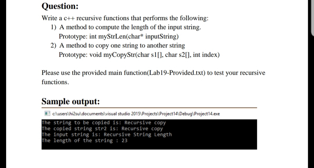 Solved Question: Write a c++ recursive functions that | Chegg.com