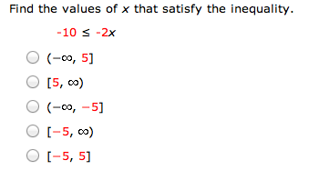 Solved Find the values of x that satisfy the inequality. | Chegg.com