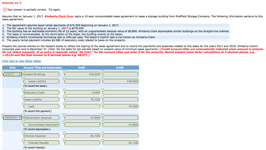 Solved Exercise 21-3 Your answer is partially correct. Try | Chegg.com