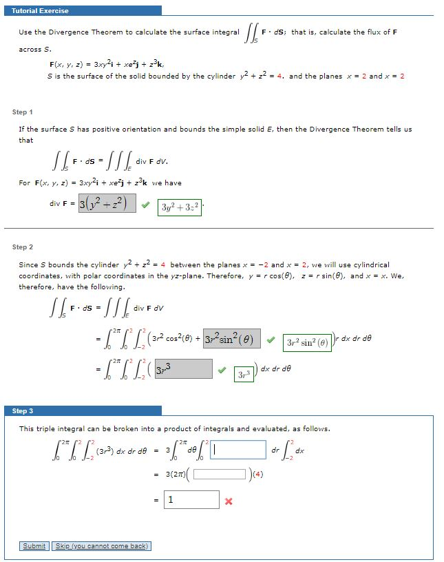 Solved Tutorial Exercise Use The Divergence Theorem To