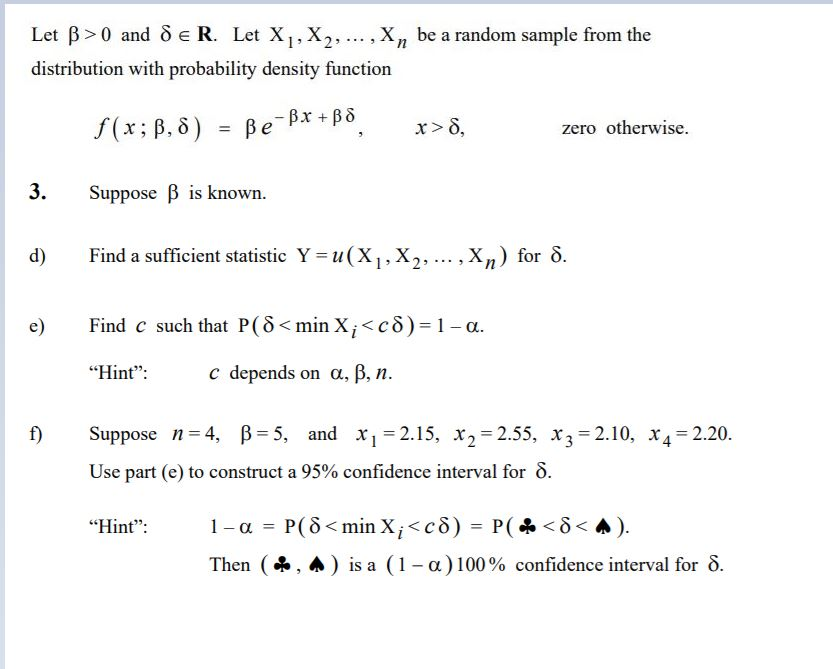 Solved Let ?> 0 and ? E R. Let XI, X distribution with | Chegg.com
