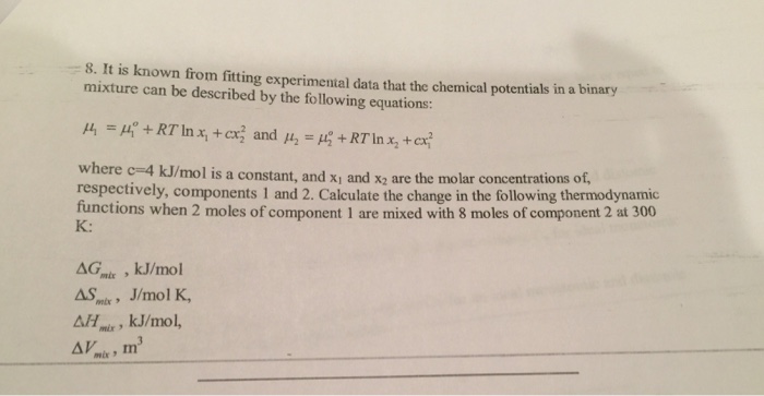Solved It Is Known From Fitting Experimental Data That The