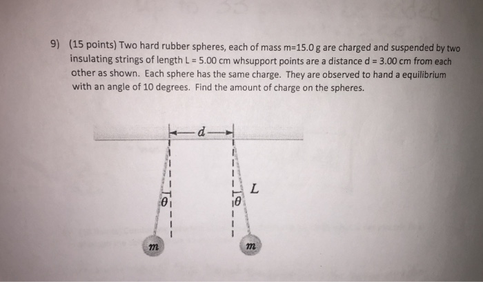 Solved Two hard rubber spheres, each of mass m=15.0 g are | Chegg.com