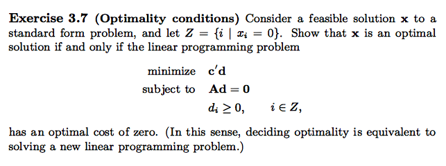 Exercise 3.7 (Optimality conditions) Consider a | Chegg.com