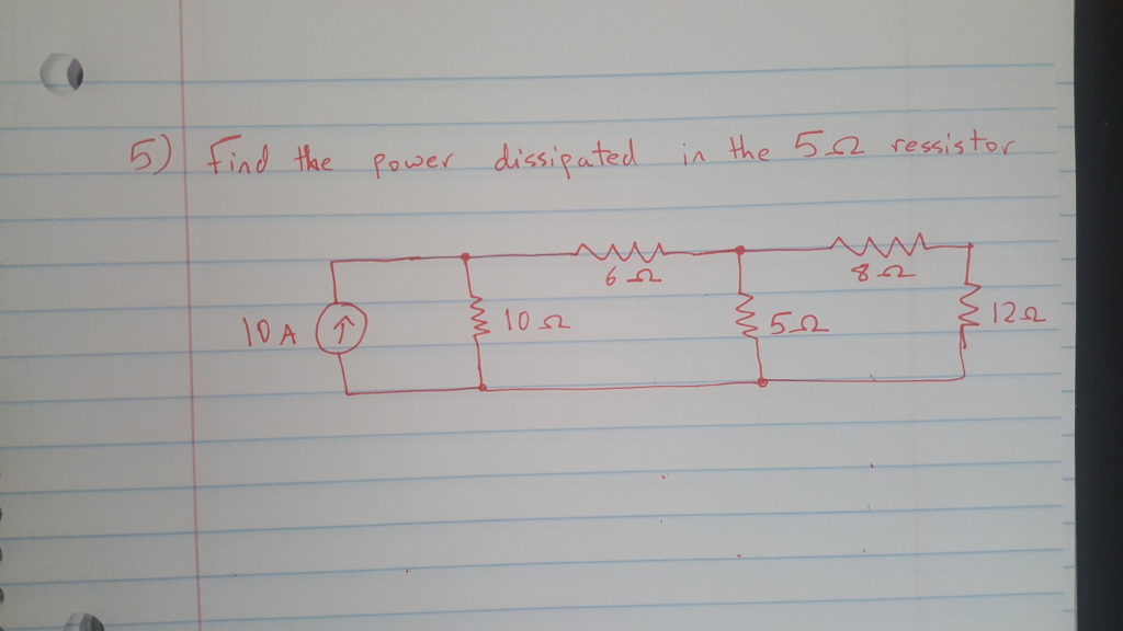 Solved Find the power dissipated in the 5 Ohm resistor | Chegg.com