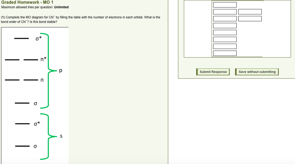 Solved (1) Complete the MO diagram for CN? by filling the | Chegg.com
