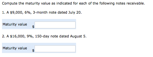 Solved Compute the maturity value as indicated for each of | Chegg.com