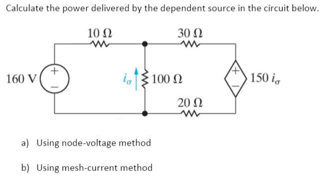 Solved Calculate the power delivered by the dependent source | Chegg.com