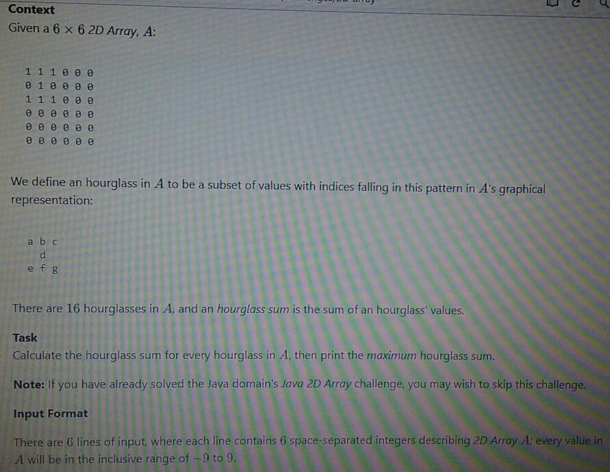 Solved Context Given a 6 × 6 2D Array. A: 1110θθ 1110θθ We | Chegg.com