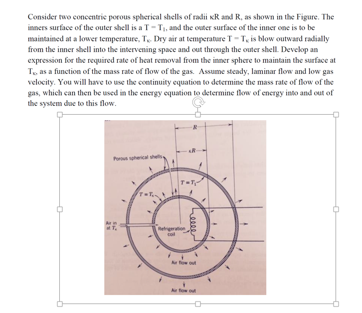 Solved Consider two concentric porous spherical shells of | Chegg.com
