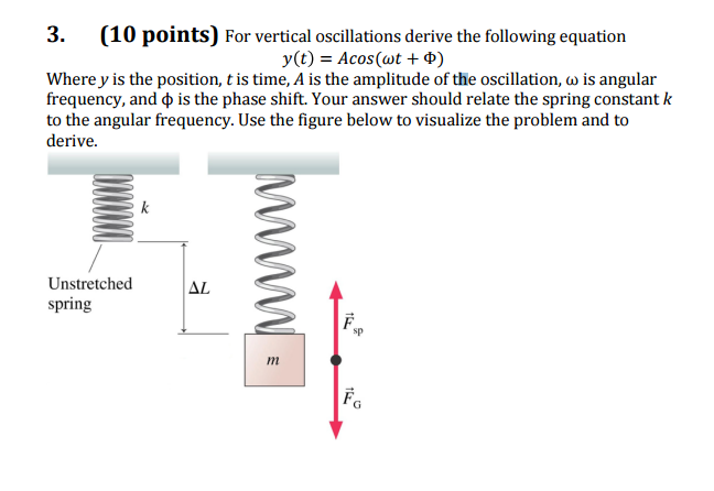 Solved For vertical oscillations derive the following | Chegg.com