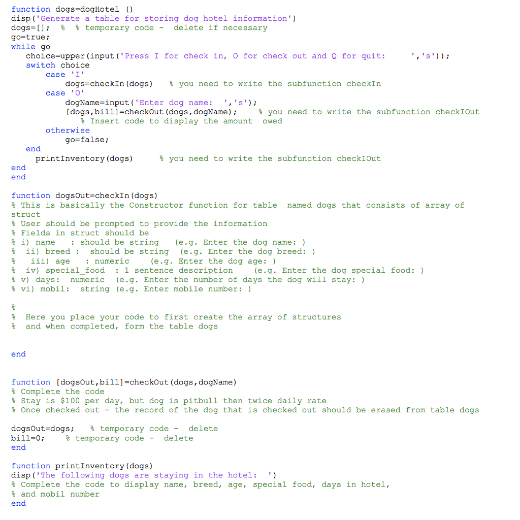 Question must be answered using MATLAB. The Dog | Chegg.com
