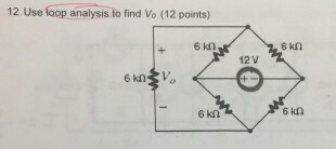 Solved use loop analysis to find Vo. | Chegg.com