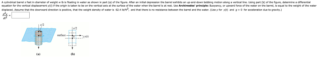 Solved A cylindrical barrel s feet in diameter af weight w | Chegg.com