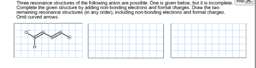 Solved Three resonance structures of the following anion are | Chegg.com