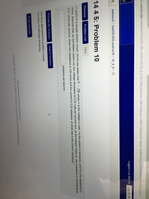 Solved webwork / ma205-002-umd-w16/14 4 517 4 4 5: Problem 7 | Chegg.com
