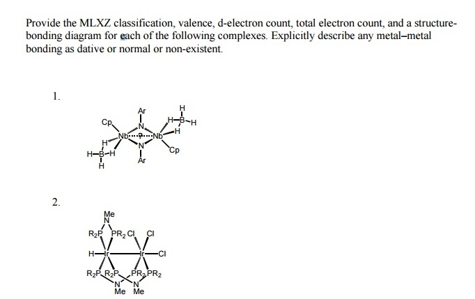 Provide the MLXZ classification, valence, d-electron | Chegg.com