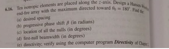 Solved Ten isotropic elements are placed along the z-axis. | Chegg.com
