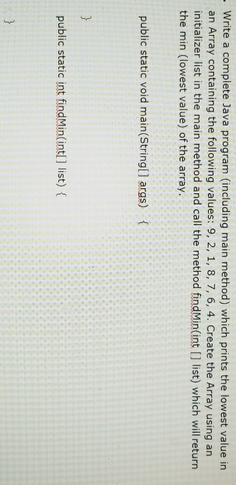 Solved Write a complete Java program (including main method) | Chegg.com