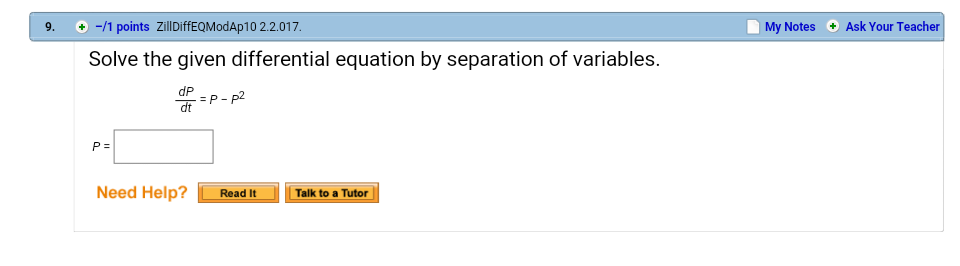 Solved Solve the given differential equation by separation | Chegg.com