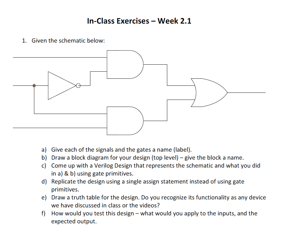 Solved Given the schematic below: a) Give each of the | Chegg.com