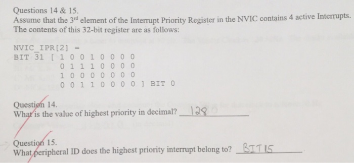 Solved Assume that the 3rd element of the Interrupt Priority | Chegg.com