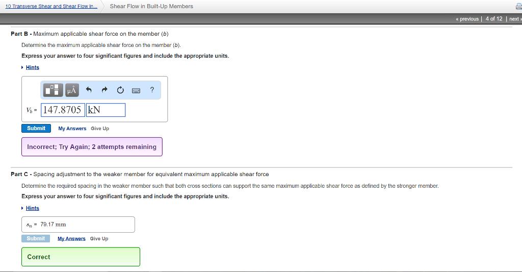 Solved Shear Flow in Built-Up Members «previuus 4ot 12 real | Chegg.com