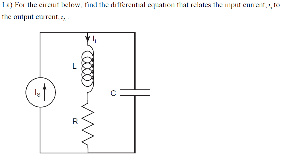 Solved For the circuit below, find the differential equation | Chegg.com
