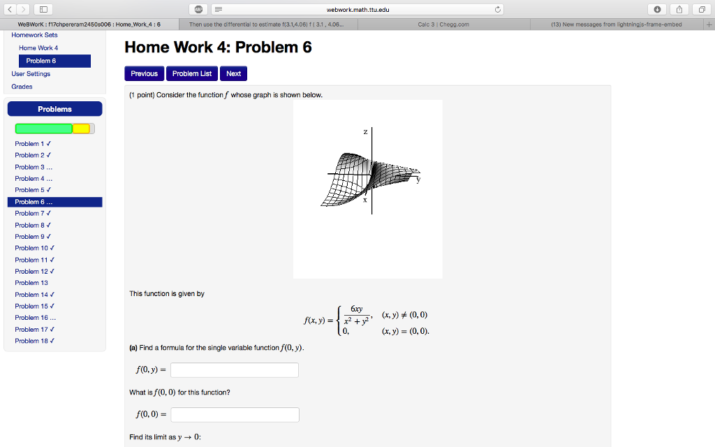 Solved > ID webwork.math.ttu.edu 0山 WeBWorK : Home Work 4:6 | Chegg.com