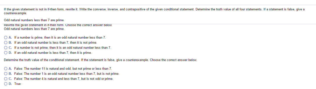 Solved If The Given Statement Is Not In If Then Form 