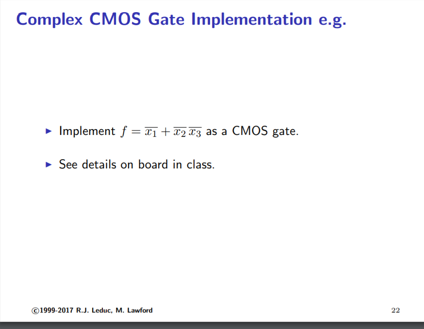 Solved Complex CMOS Gate Implementation e.g. Implement f = | Chegg.com