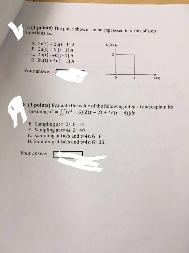 Solved (1 points) The pulse shown can be expressed in terms | Chegg.com