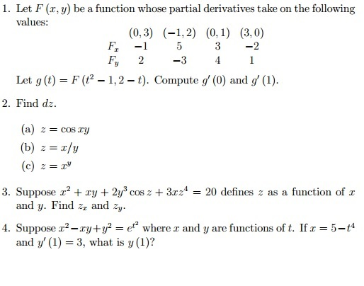 Solved Let F (x, y) be a function whose partial derivatives | Chegg.com
