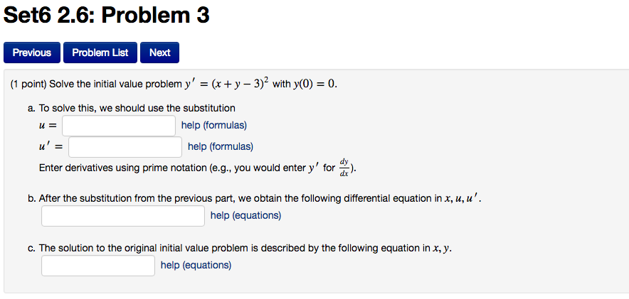 Solved Set6 2.6: Problem 3 Previous Problem List Next 1 | Chegg.com