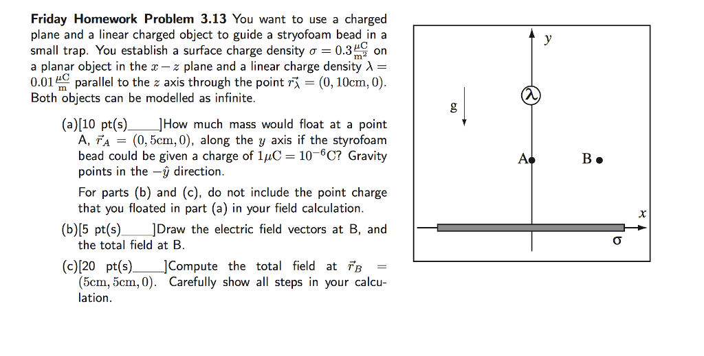 Solved You want to use a charged plane and a linear charged | Chegg.com