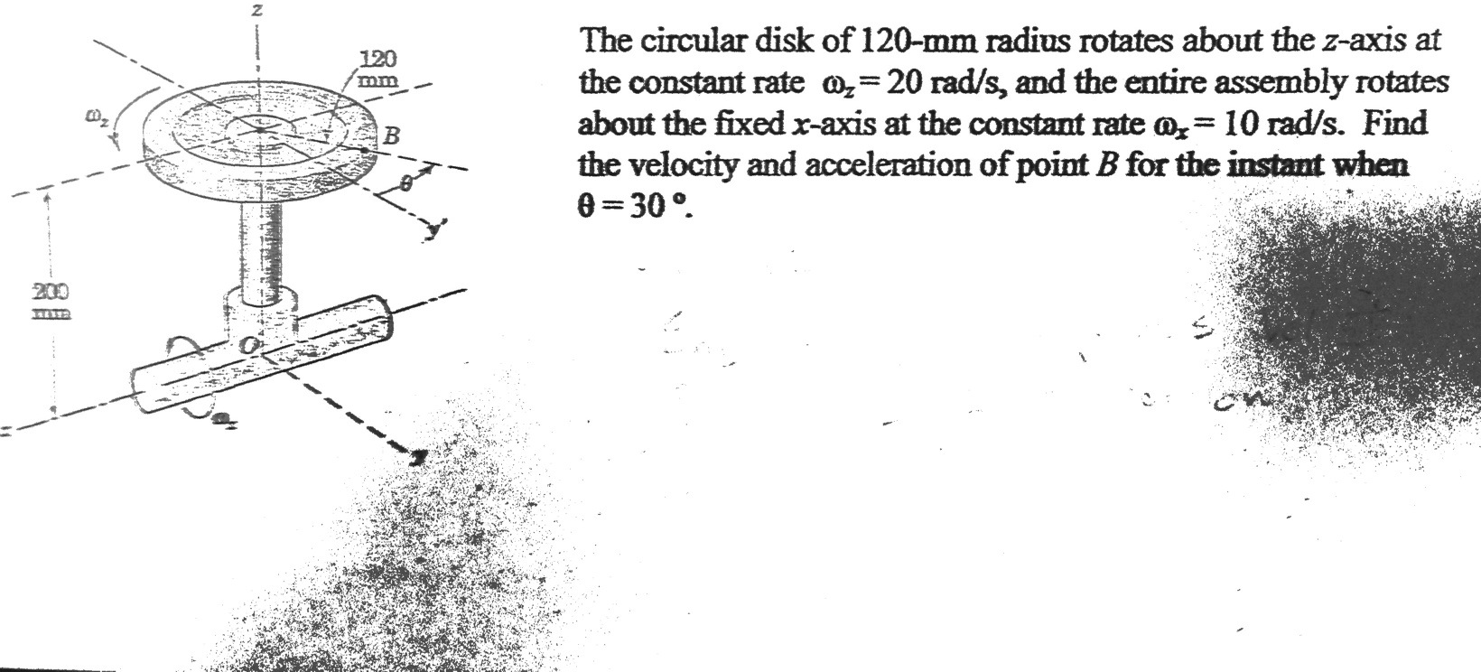 Solved The circular disk of 120-mm radius rotates about the | Chegg.com