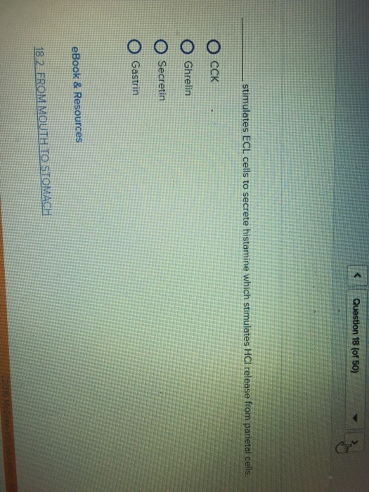 Solved _______stimulates ECL cells to secrete histamine | Chegg.com