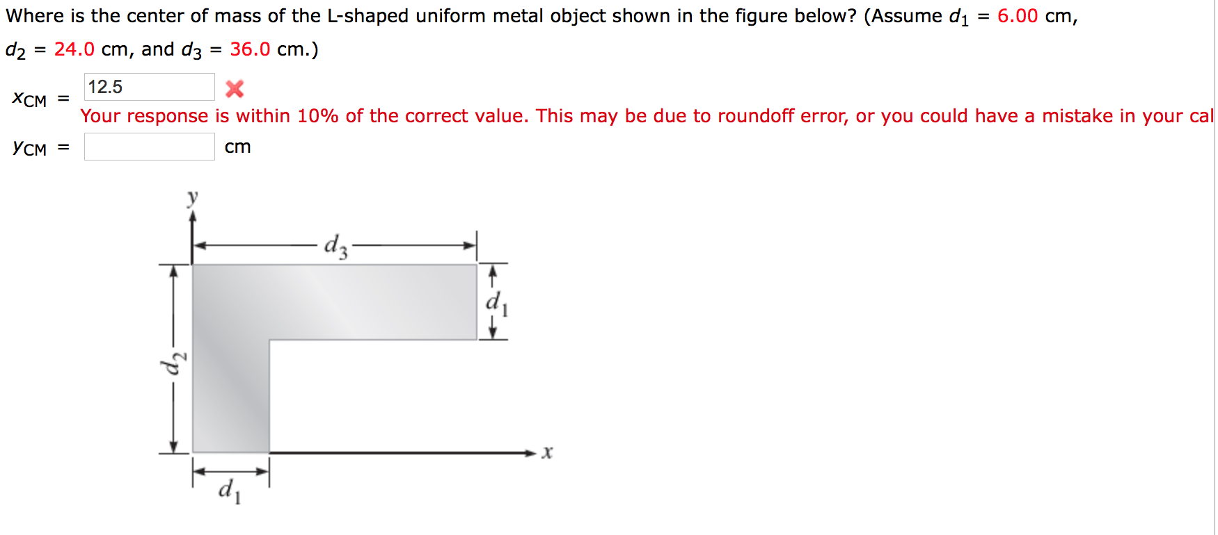 Solved Where is the center of mass of the L-shaped uniform | Chegg.com