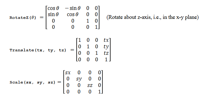 Use The Following Notation For Standard 3d Affine 7411
