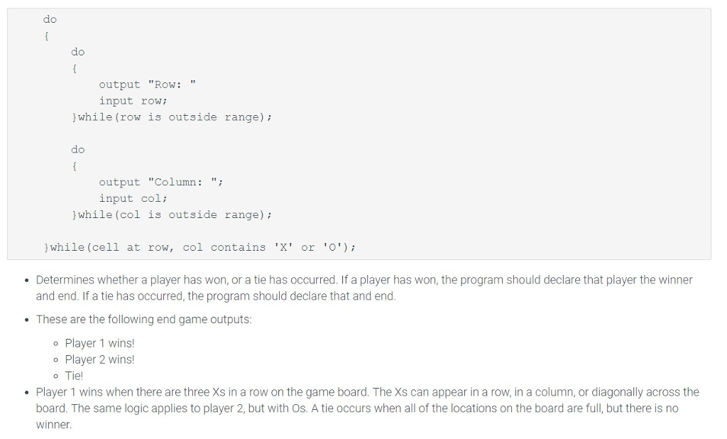Solved 614 Tic Tac Toe Write A Program That Allows Two 