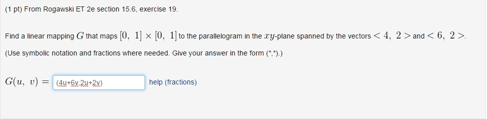 Solved Find a linear mapping G that maps [0, 1] Times [0, 1] | Chegg.com