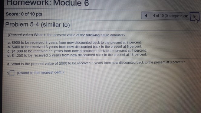 Solved Homework Module 6 Score 0 Of 10 Pts Problem 5 4