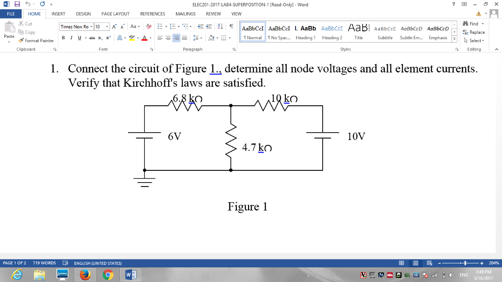 Solved Connect the circuit of Figure 1, determine all node | Chegg.com