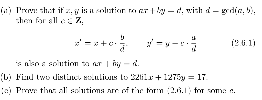 Solved (a) Prove that if ar,y is a solution to ar by d, with | Chegg.com