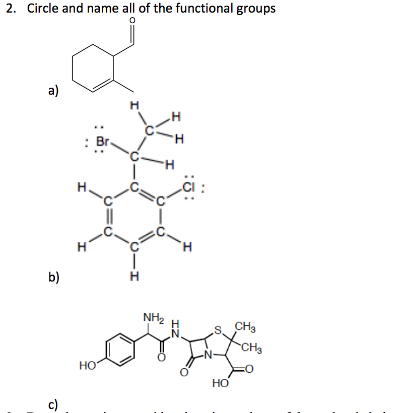 Solved Circle and name all of the functional groups (冫 : Br | Chegg.com