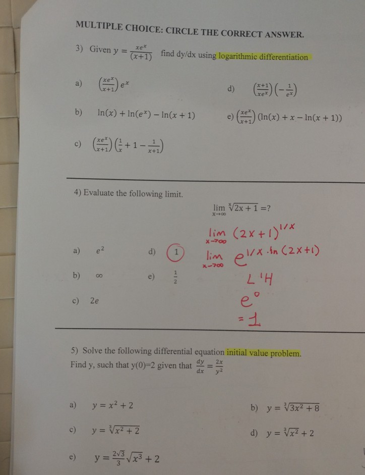 Solved MULTIPLE CHOICE: CIRCLE THE CORRECT ANSWER. 3) Giveny | Chegg.com
