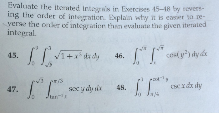 Solved Calc 3 problem with double integrals. #47 and #49. | Chegg.com