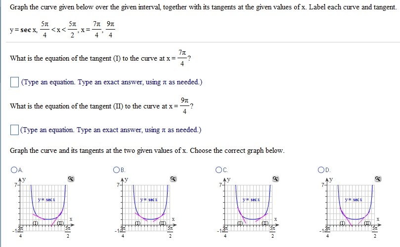 Solved Graph the curve given below over the given interval, | Chegg.com